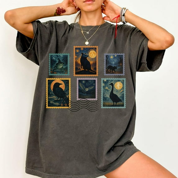 DOVU Hallo.Ween Shirt, Hallo.Ween Stamp Top, Animal Graphic T-Shirt ...