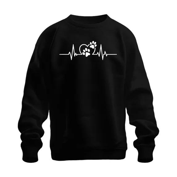 DOVU Heartbeat Paw Heart Paws Love Dog Cat Animal Love Vet Sweatshirt ...