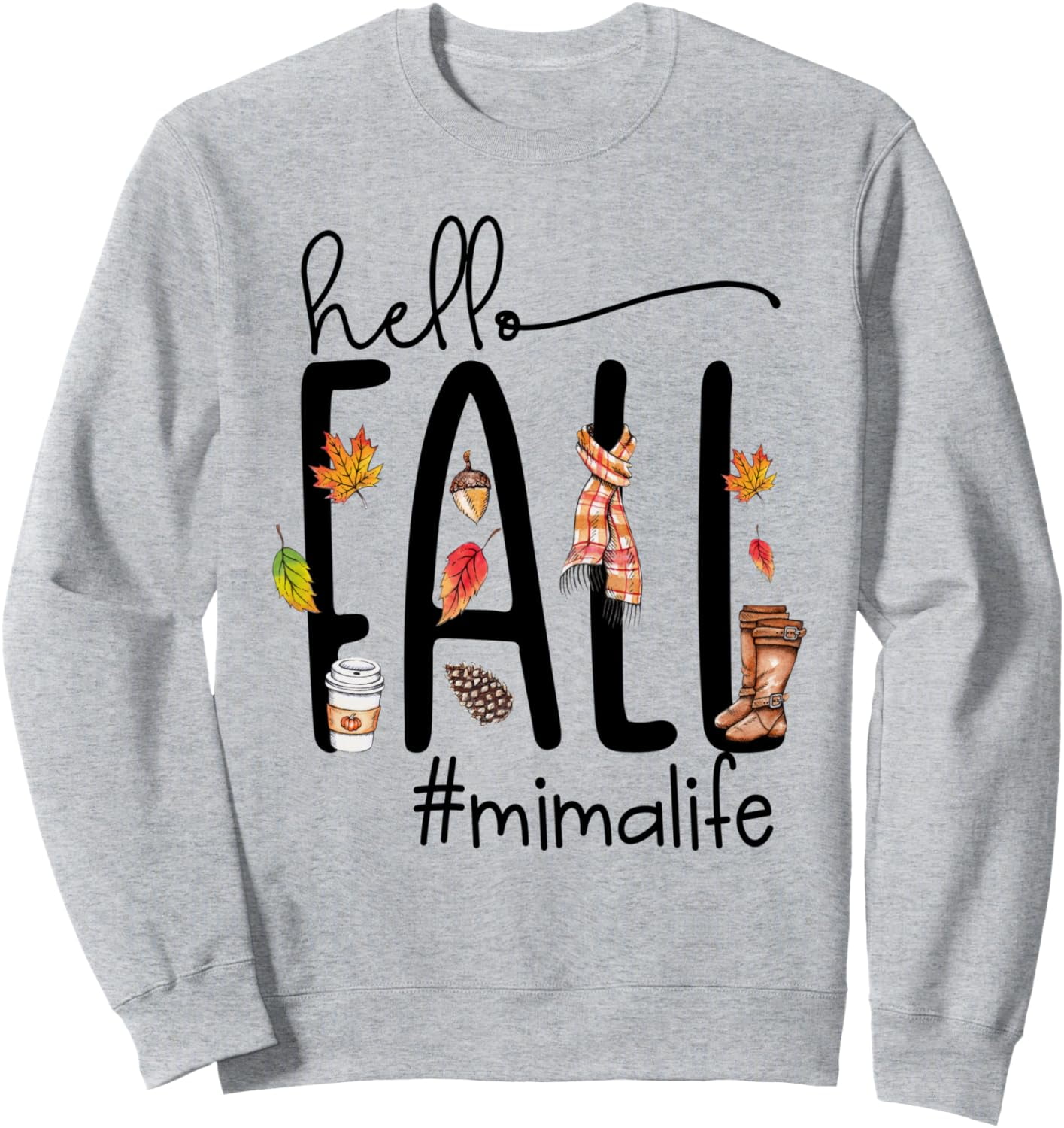 DOVU Hello Fall Mima Life Cute Hal.Low.Een Autumn Grandma Sweatshirt ...
