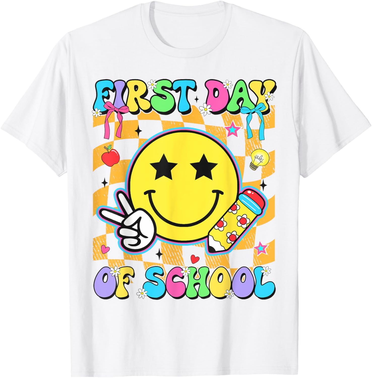 DOVU Hello First Day Of School Funny Welcome Back To School T-Shirt ...