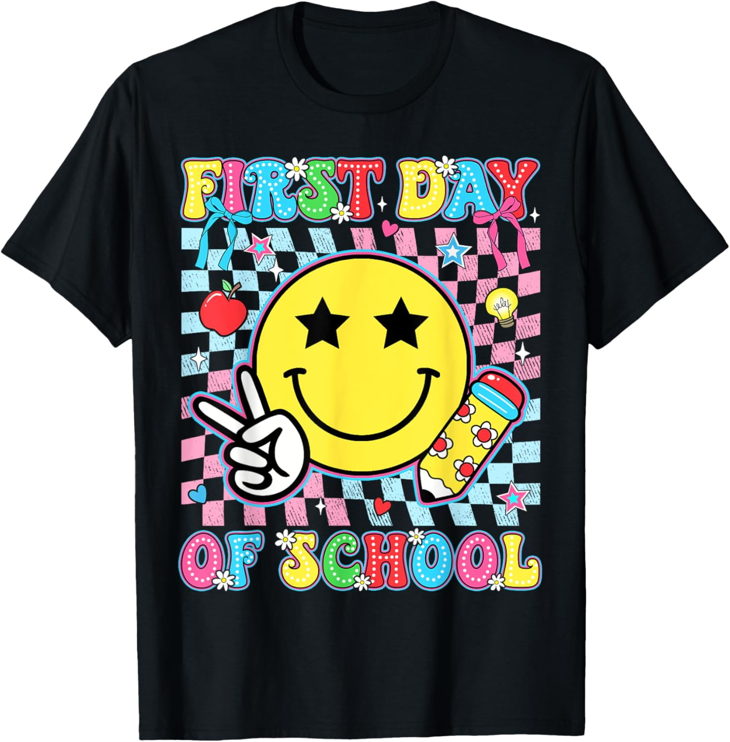DOVU Hello First Day Of School Funny Welcome Back To School T-Shirt ...