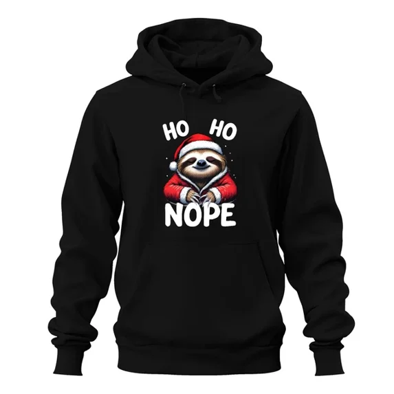 DOVU Ho Ho Nope Sloth San.Ta Hat Gift Winter Hoodie Outdoor Hoodie ...