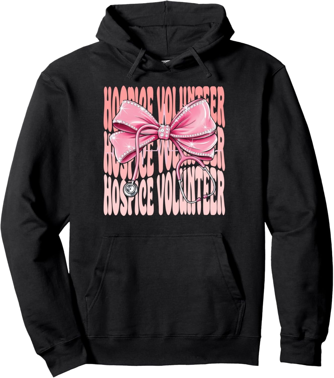 DOVU Hospice Volunteer Week Day For Women Pink Coquette Bow Pullover ...