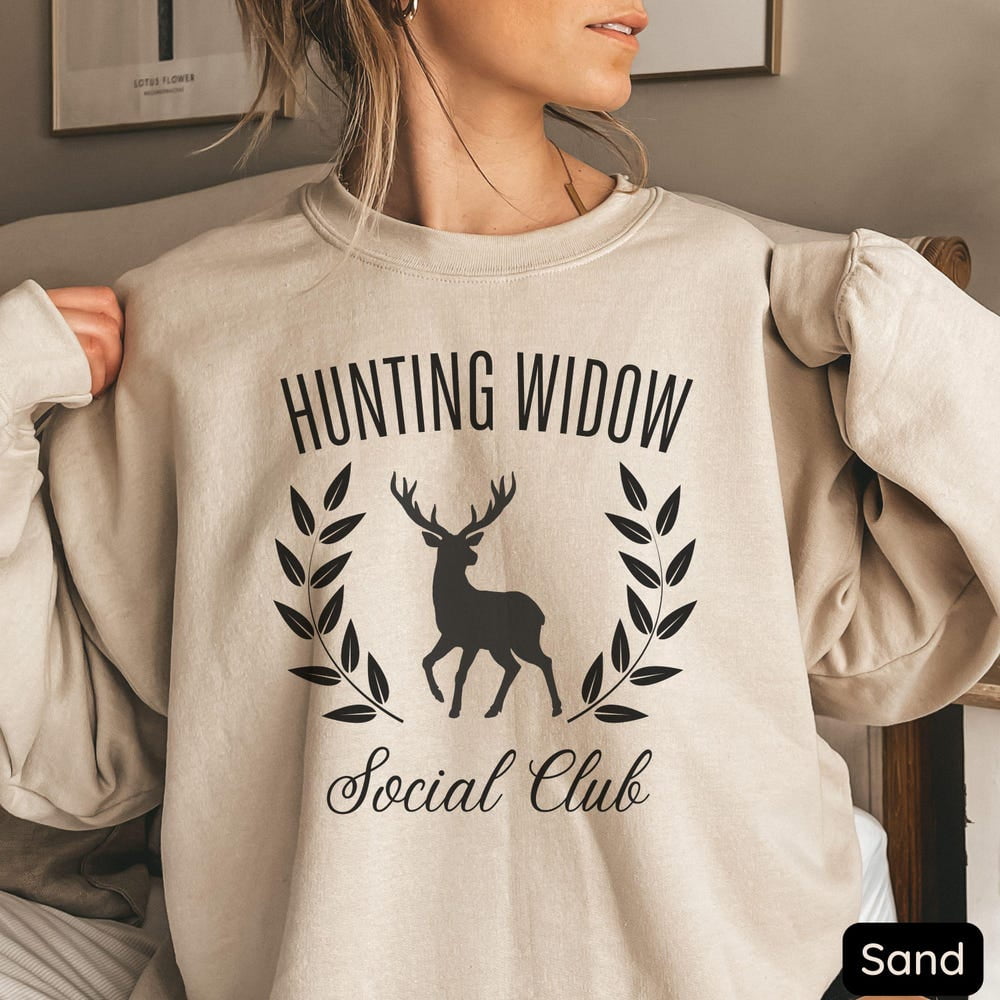 DOVU Hunting Widow Social Club Sweatshirt, Goodbye Husband Sweatshirt, Hunting Wife Sweatshirt ...