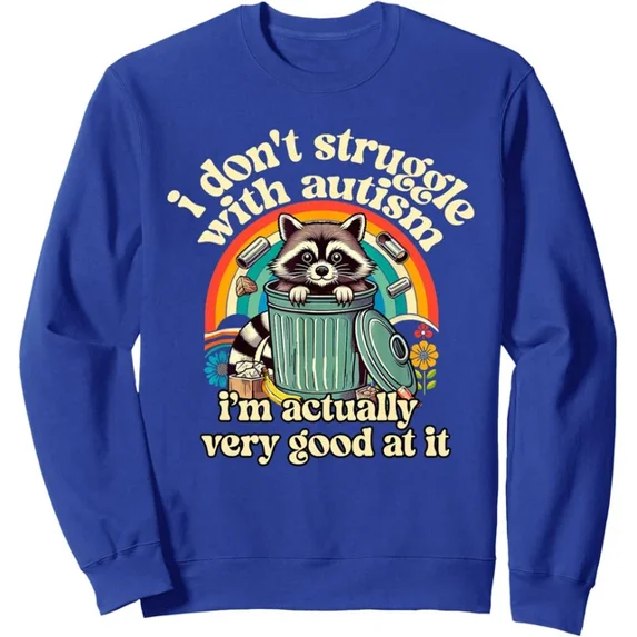 DOVU I Don'T Struggle With Autism Autistic Animal Gift Unisex Crewneck ...