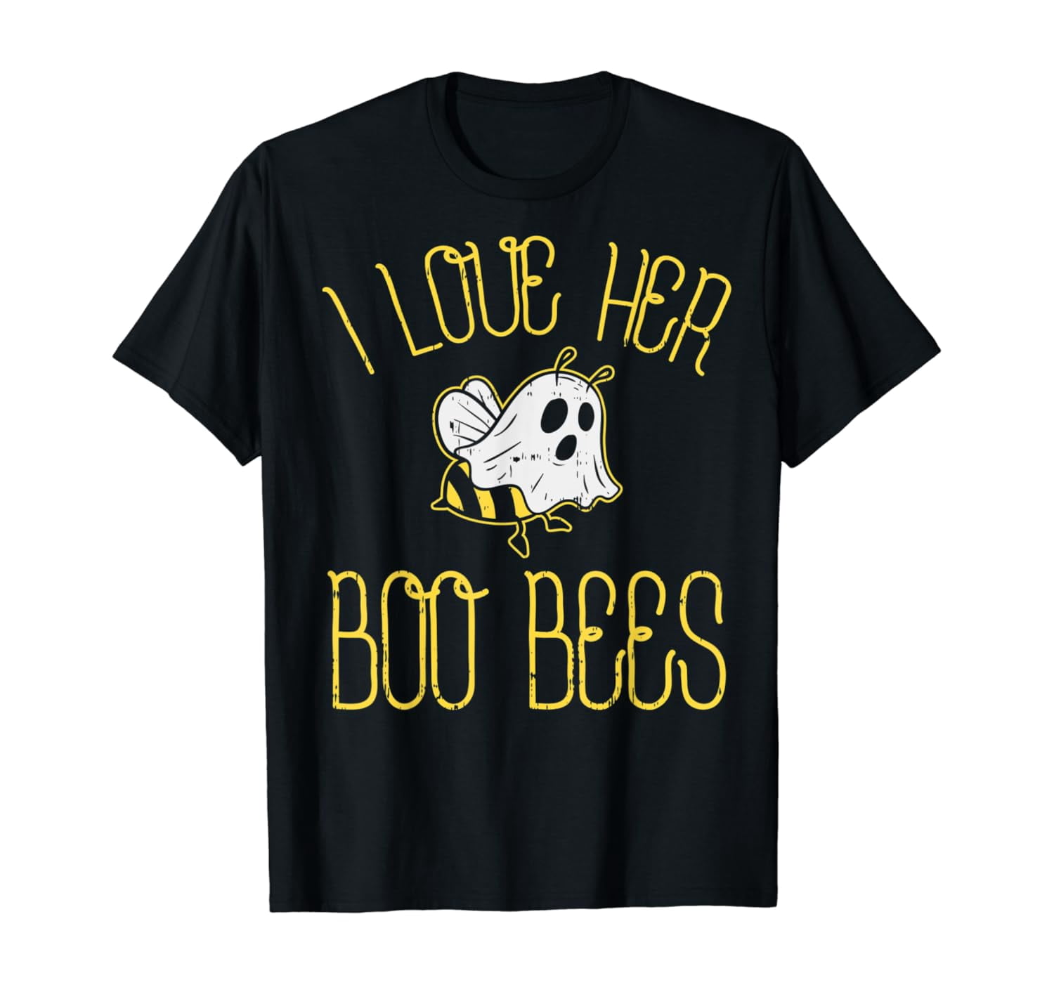 DOVU I Love Her Boo Bees Hal.Low.Een Matching Couple His T-Shirt Unisex ...