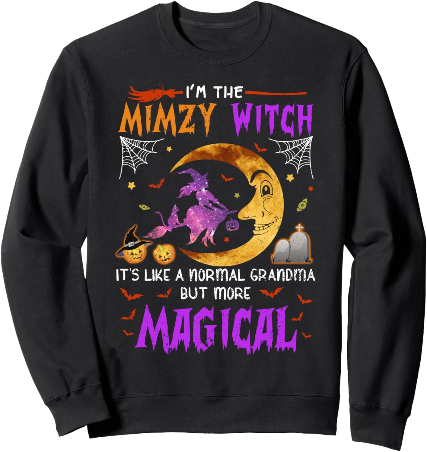 DOVU I'M Mimzy Witc.H Cute Grandma Magical Hal.Low.Een Sweatshirt ...