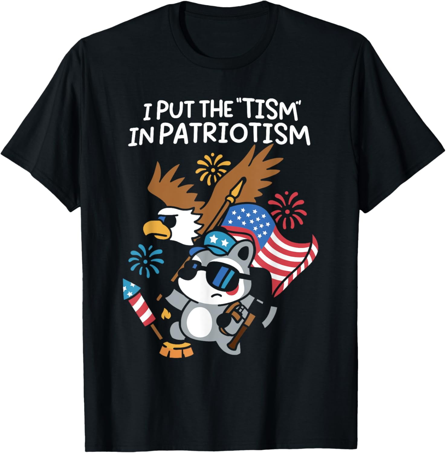 DOVU I Put The Tism In Patriotism Athletic Eagle T-Shirt Unisex S-5XL ...
