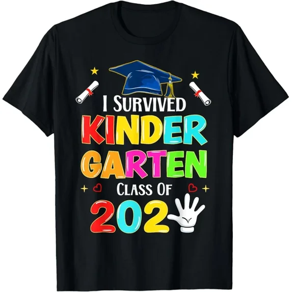 DOVU I Survived Kindergarten Graduation 2025 Graduate T-Shirt Unisex S ...