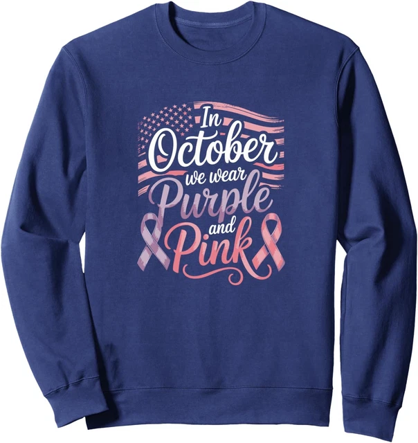 DOVU In October We Wear Purple And Pink, Flag Awareness Crewneck ...