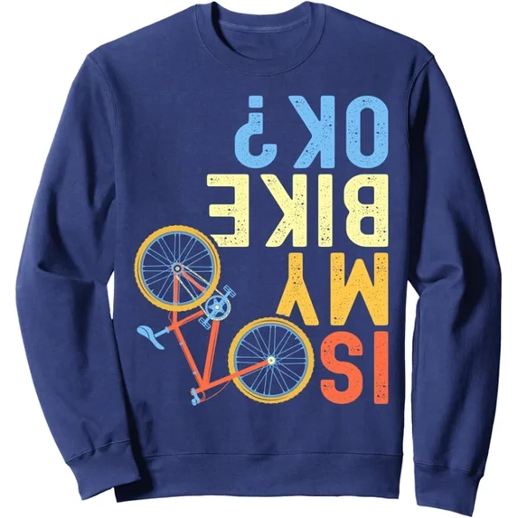 DOVU Is My Bike Ok, Cycling Cyclist Design Unisex Crewneck Sweatshirt Trendy Sweatshirt ...