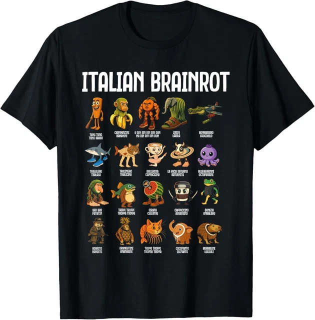 DOVU Italian Brain Rot Italian Brainrot Funny T-Shirt Unisex S-5XL Hot ...