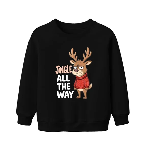 DOVU Jingle All The Way Grumpy Reindeer Cartoon Sweatshirt Trendy ...