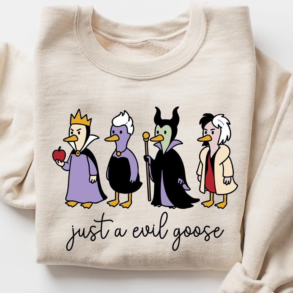 DOVU Just A Evil Goose Sweatshirt, Villains Hal.Low.Een Tee, Hal.Low ...