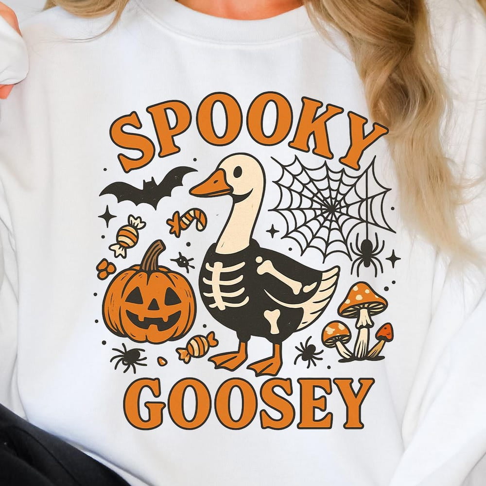 DOVU Just A Spooky Goose Hal.Low.Een Sweatshirt, Funny Hal.Low.Een ...