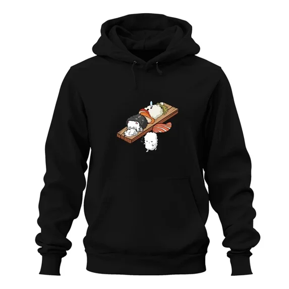 DOVU Kawaii Sushi Cute Onigiri Nigiri Cat Cartoon Japan Hoodie Outdoor ...