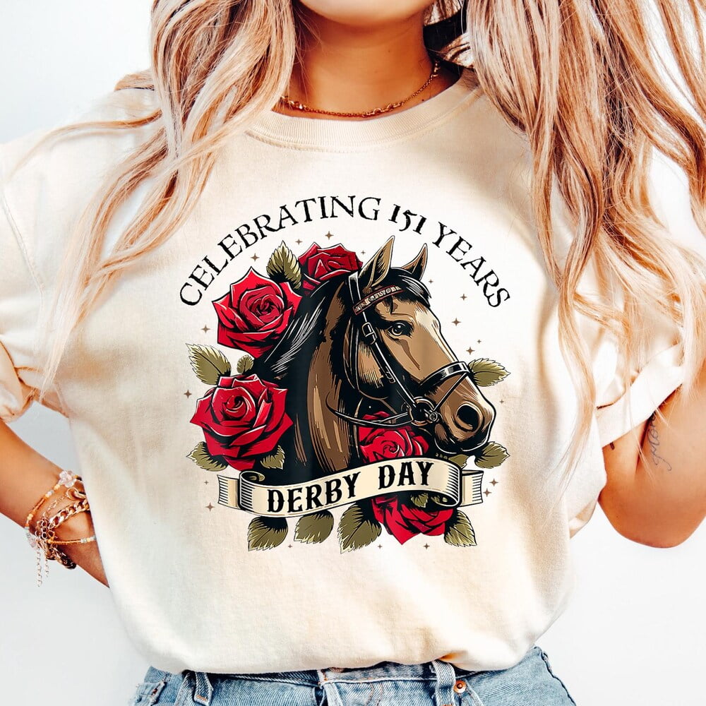 DOVU Kentucky Derby Day 151 Shirt, 151St Run For The Roses Shirt, Horse ...