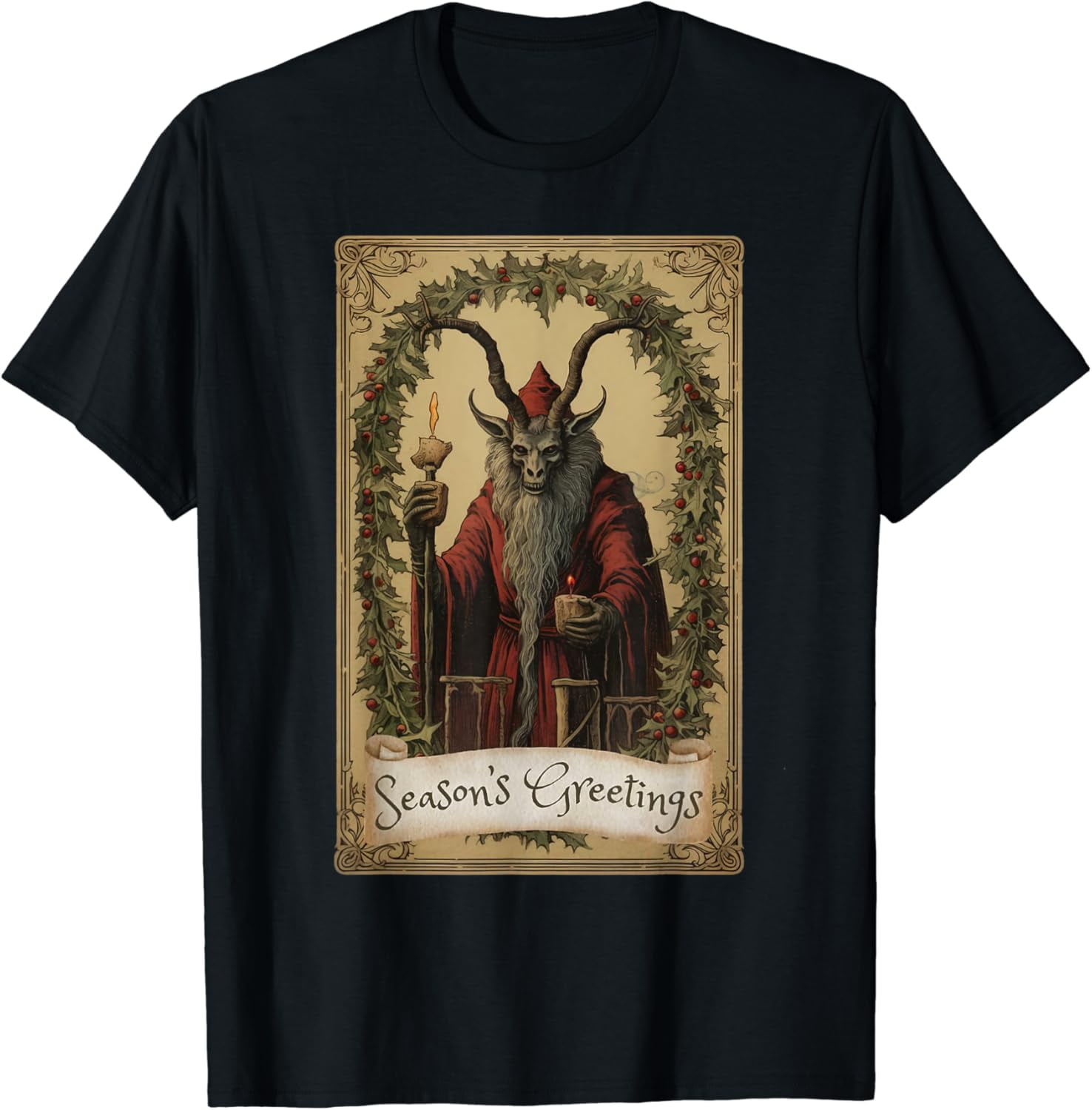 DOVU Krampus Tarot Card Design Chris.Tmas Season Evil Pajama T-Shirt Unisex S-5XL Hot Trending ...