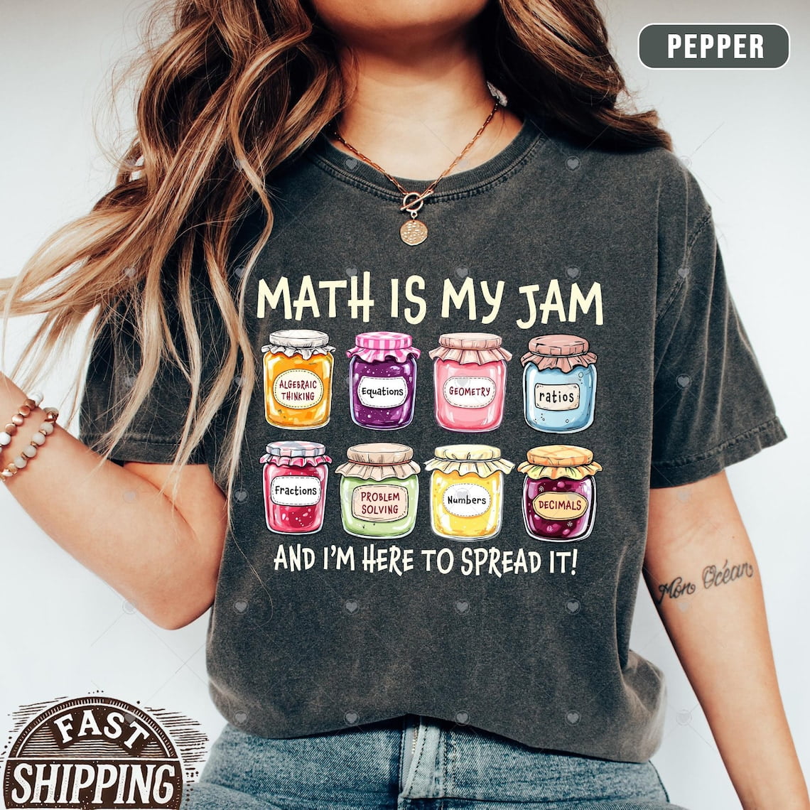 DOVU Math Teacher Shirt, Math Teacher Gifts, Math Is My Jam, Math Lover ...