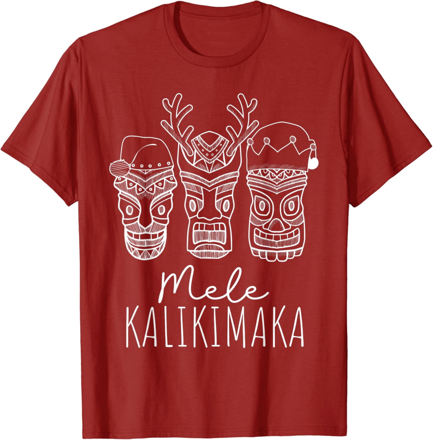DOVU Mele Kalikimaka Chris.Tmas Hawaiian San.Ta Tiki Mask Tropical T ...