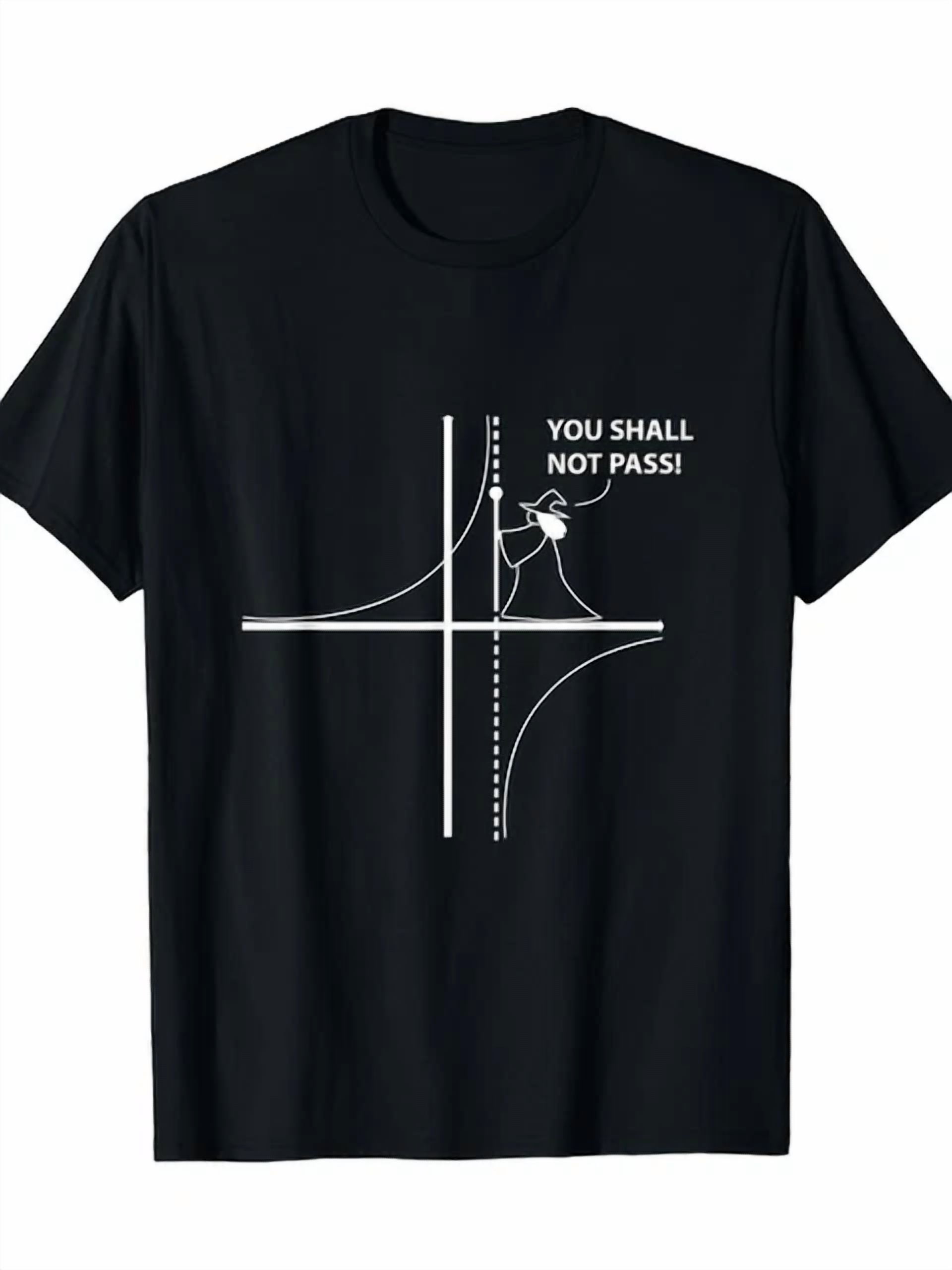 DOVU Men'S Math Geek T-Shirt - "You Shall Not Pass" Asymptote Graphic ...