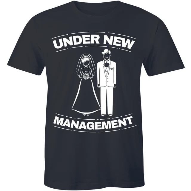 DOVU Mens Under New Management T-Shirt - Funny Gift Tee Wedding ...