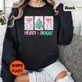 DOVU Merry & Bright Chris.Tmas Sweatshirt, Retro Holiday Party Tee ...