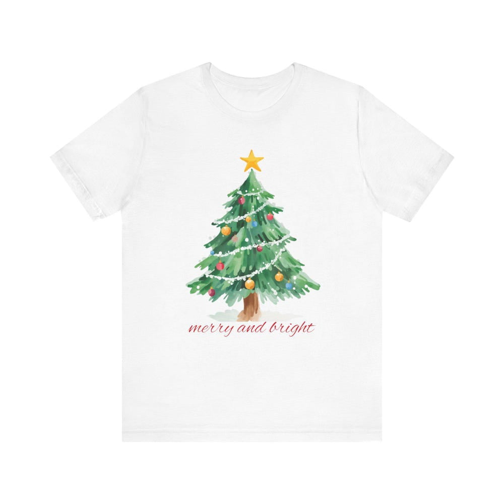 DOVU Merry And Bright Chris.Tmas Tee, Holiday T-Shirt, Festive Graphic ...