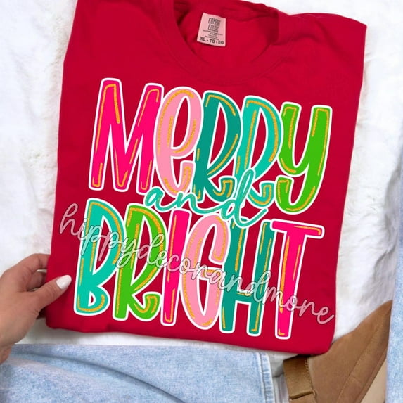 DOVU Merry And Bright Shirt Chris.Tmas Trendy Chris.Tmas Shirt Merry ...
