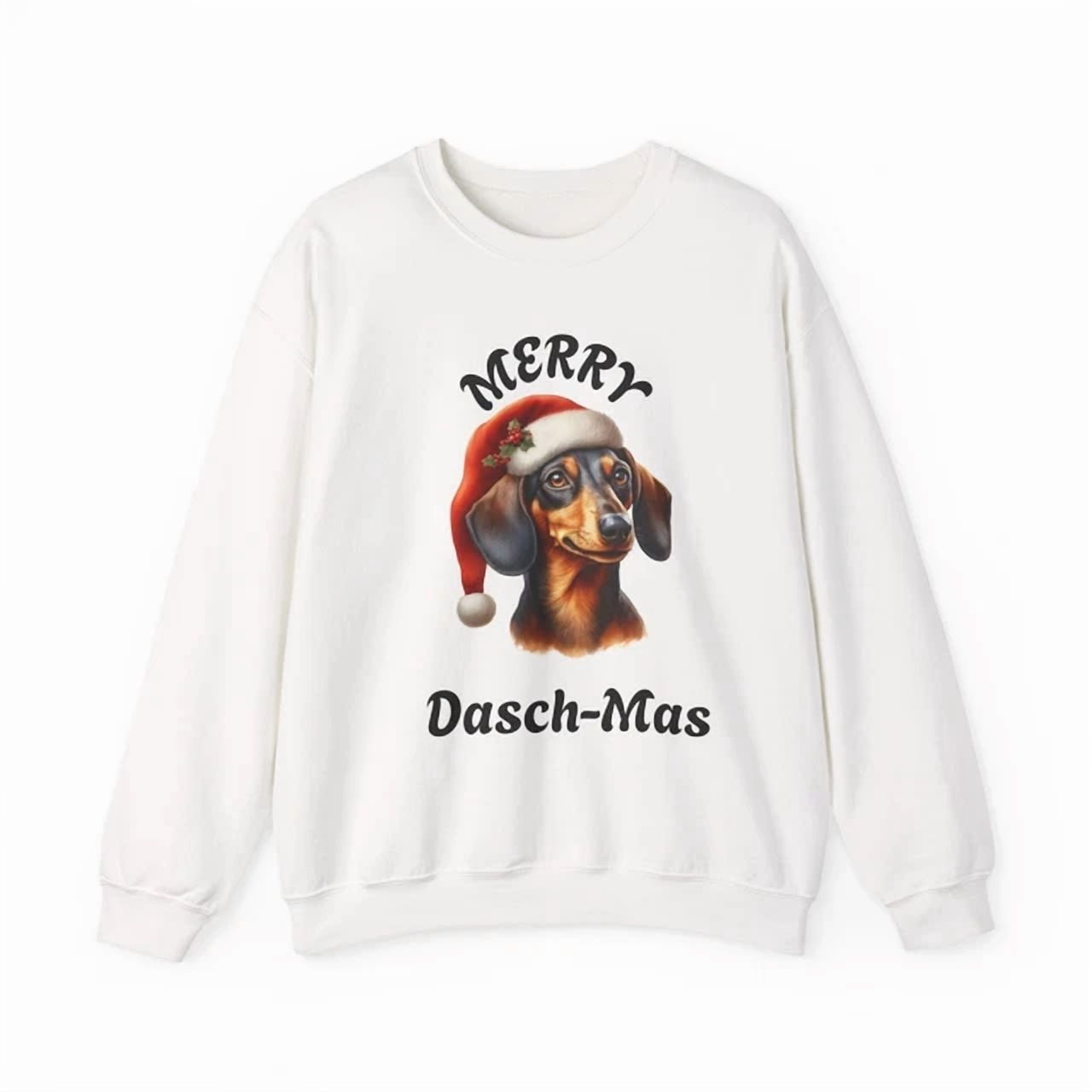 DOVU Merry Dasch-Mass Chri.Stm.As Dog Crewneck Sweatshirt Daschund Dog ...