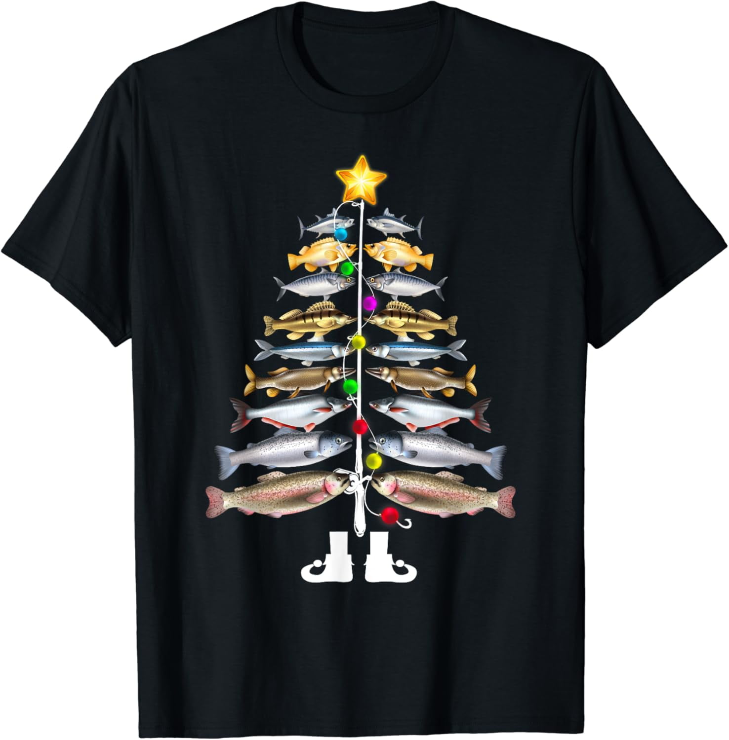 DOVU Merry Fishmas Chris.Tmas Tree Fishing T-Shirt Unisex S-5XL Hot ...