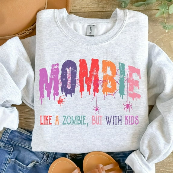 DOVU Mombie Like A Zombie But With Sweatshirt, Funny Hal.Low.Een Mama ...