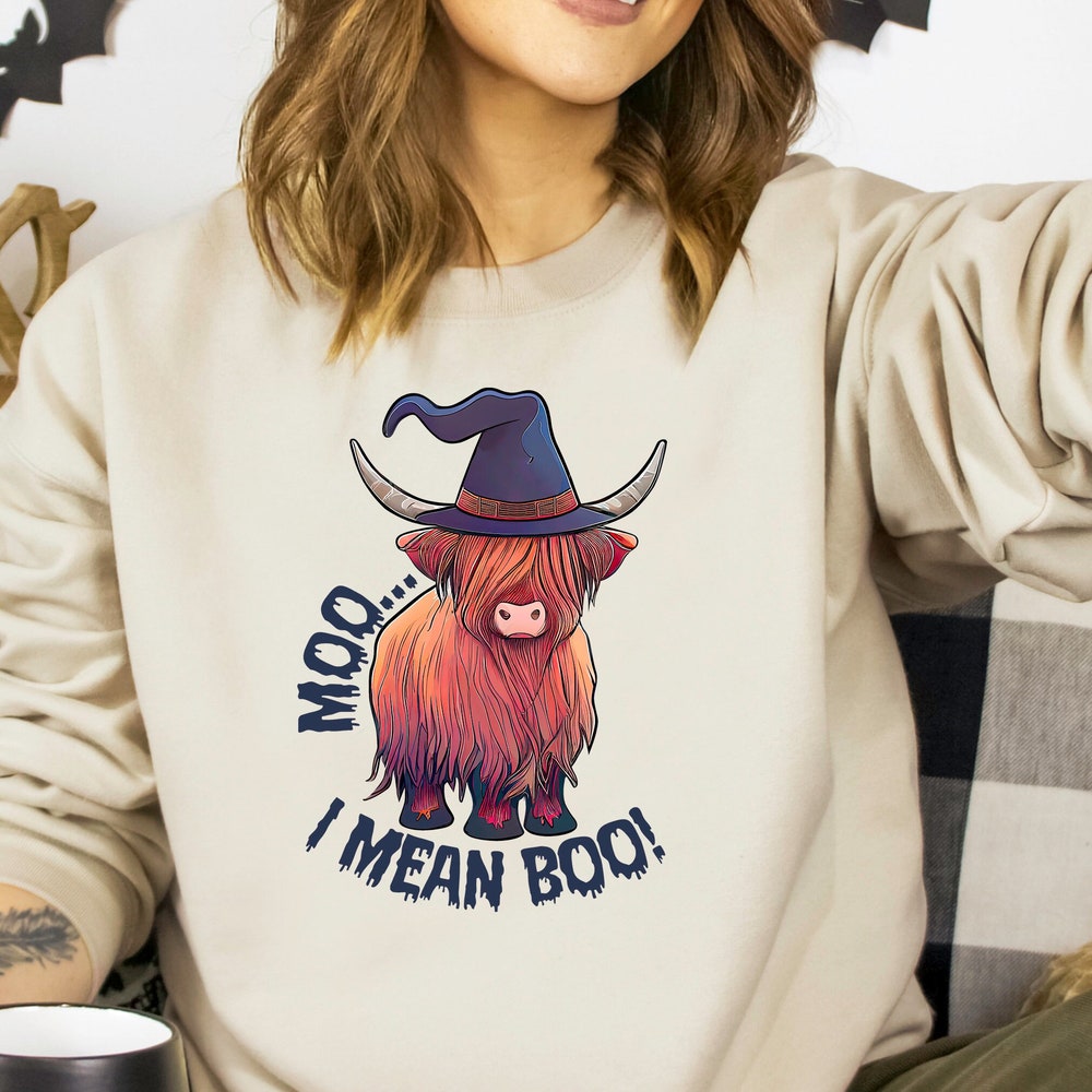 DOVU Moo I Mean Boo Sweater, Hal.Low.Een Cow Sweater, Hal.Low.Een ...