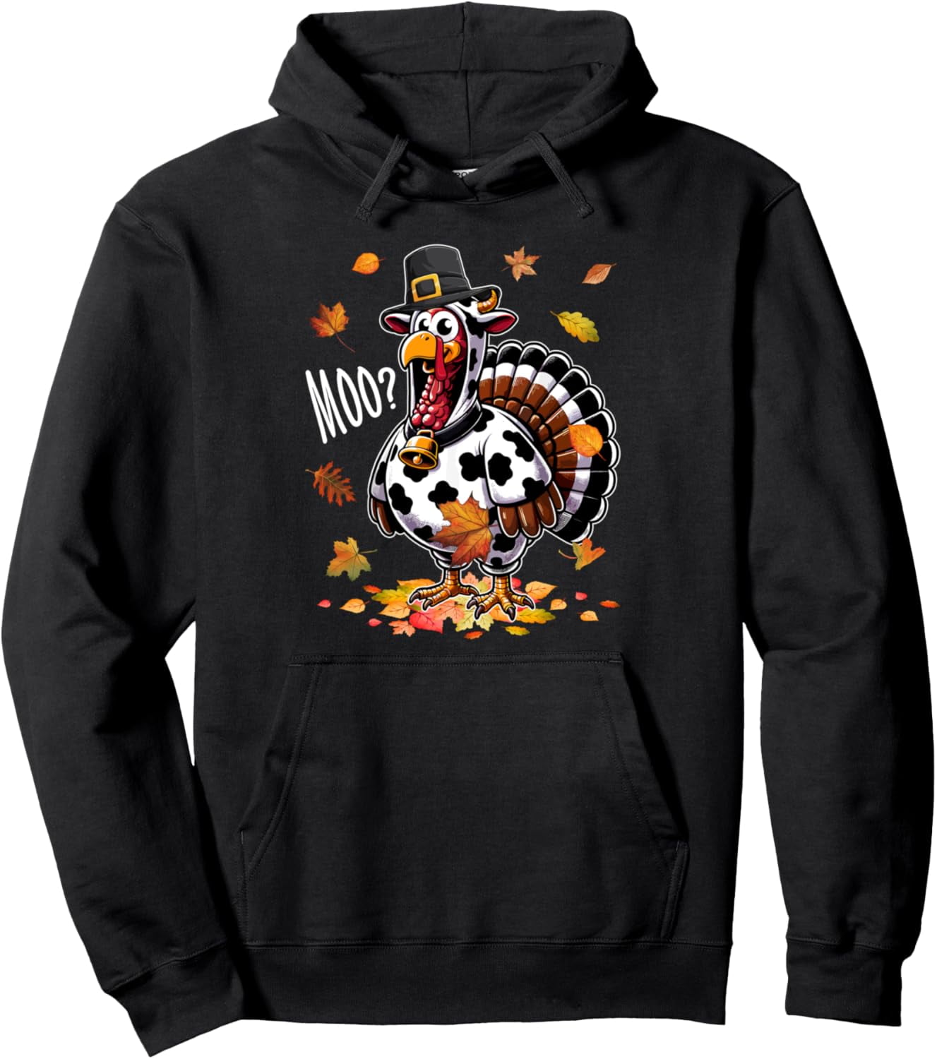 DOVU Moo Turkey Cow Happy Thanks.Giving Day Pullover Hoodie Outdoor ...