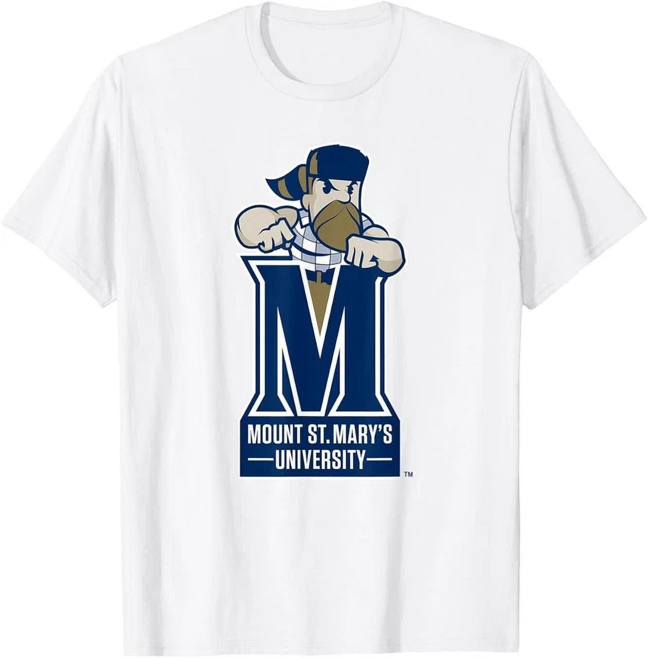 DOVU Mount St. Mary'S University Mountaineers Mascot & M Logo T-Shirt ...