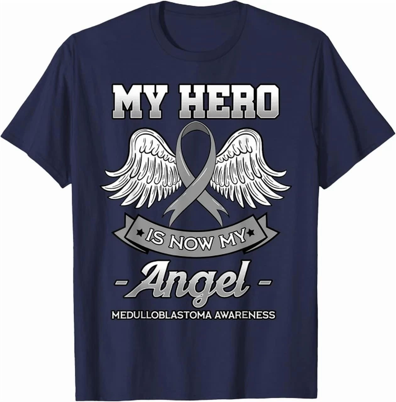 DOVU My Hero Is Now My Angel Medulloblastoma Cancer Awareness T-Shirt ...
