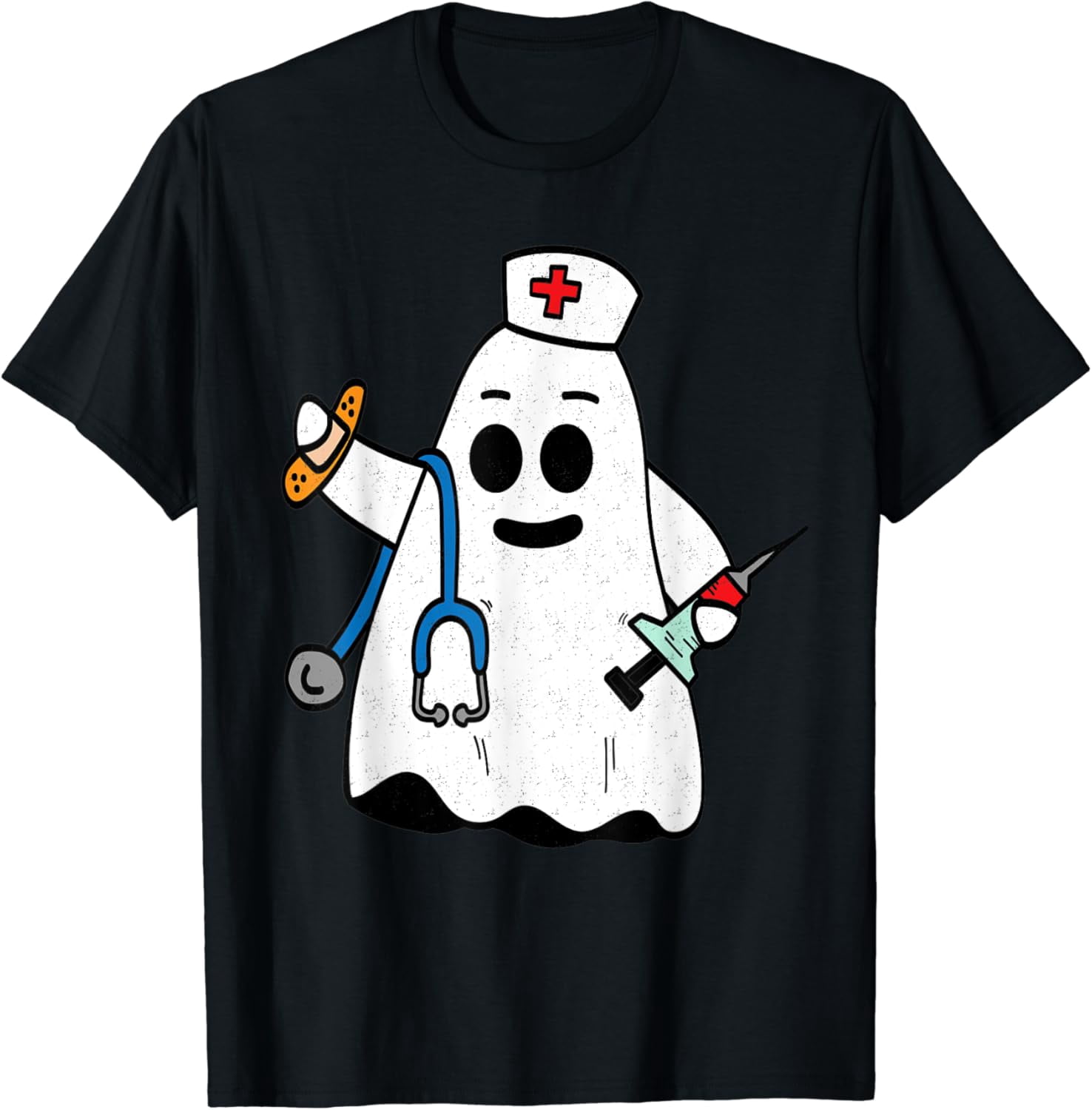DOVU Nurse Ghost Scrub Cute Hal.Low.Een For Nurses Women Rn T-Shirt ...