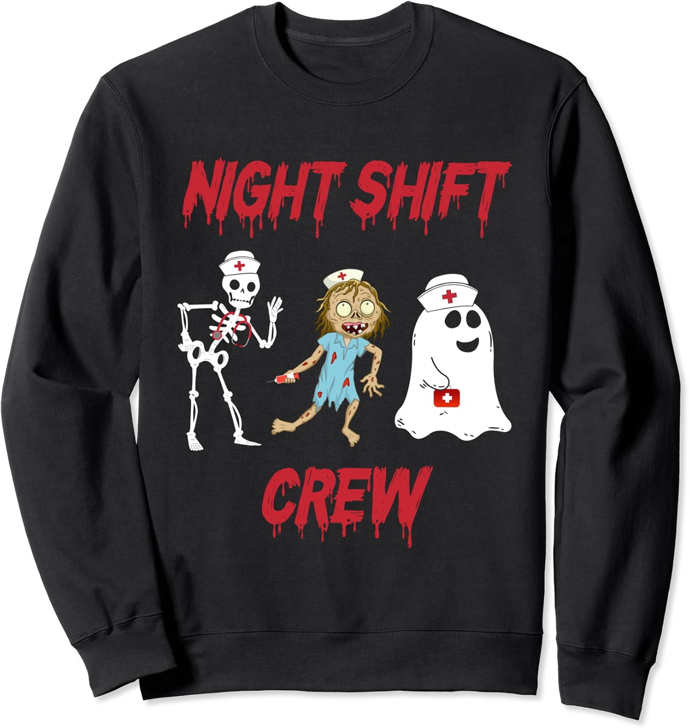 DOVU Nurse Night Shift Crew Ghost Skeleton Zombie Funny Hal.Low.Een ...