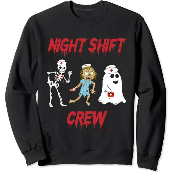 DOVU Nurse Night Shift Crew Ghost Skeleton Zombie Funny Hal.Low.Een ...