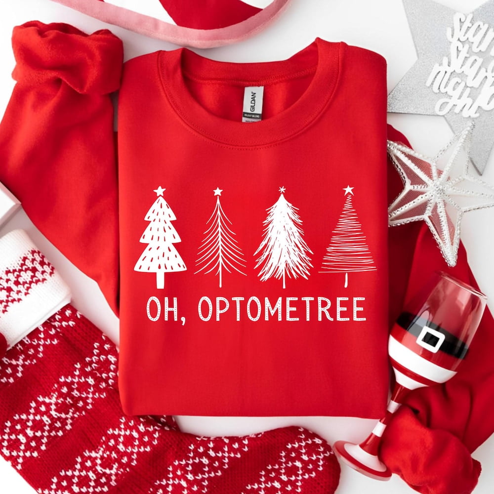 DOVU Oh Optometree Chri.Stm.As Sweatshirt, Funny Optometrist Chri.Stm ...