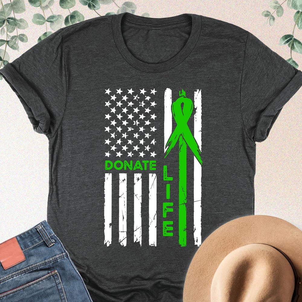 DOVU Organ Donor Shirt, Donate Life Usa Flag, Organ Donation Shirt ...
