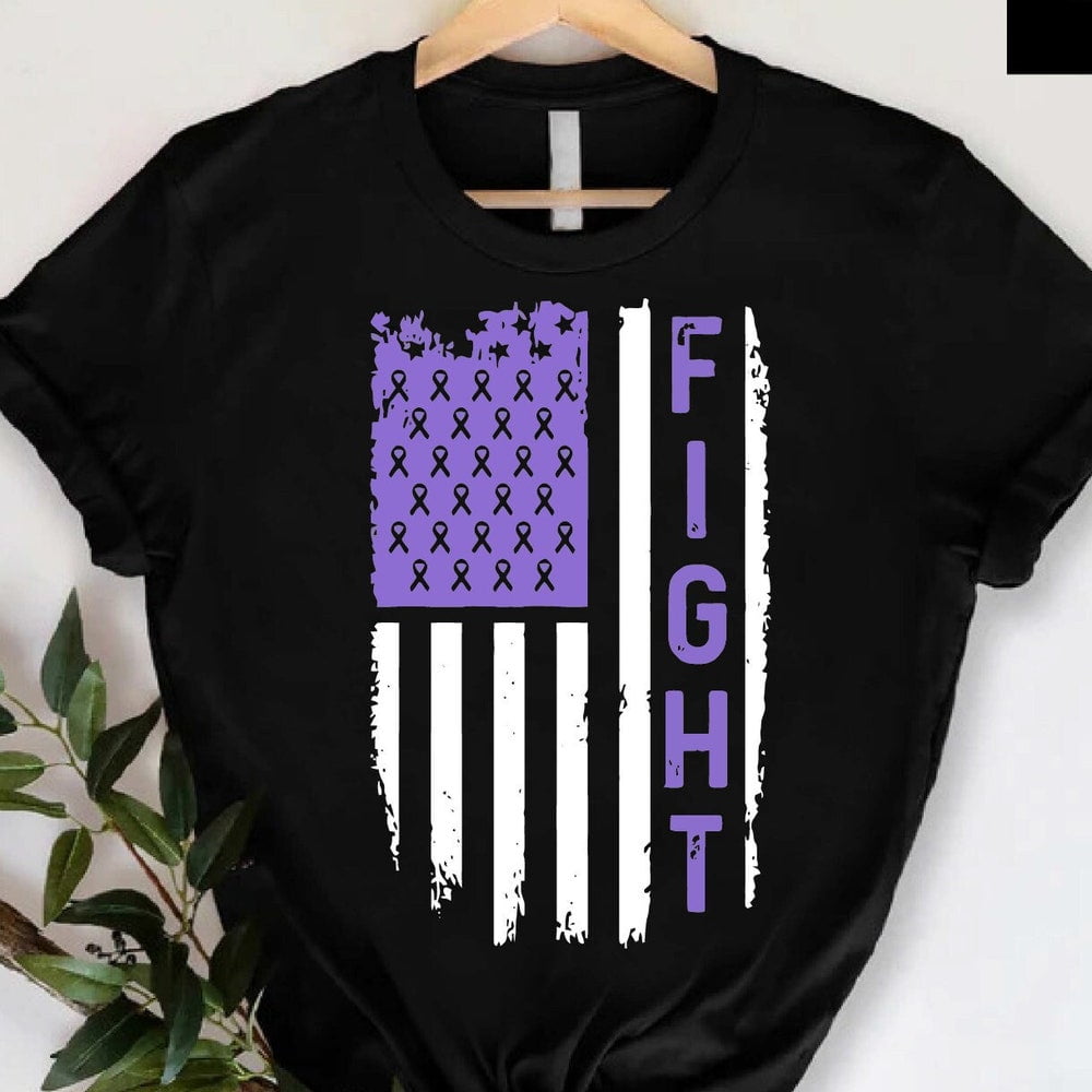 DOVU Pancreatic Cancer Awareness Shirt, Purple Ribbon Cancer Survivor ...