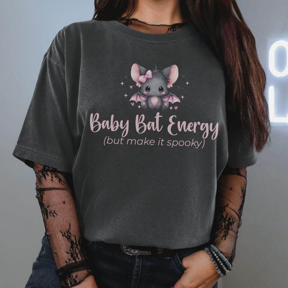 DOVU Pastel Goth Bat Shirt Baby Bat Energy Tee Sp00Ky Coquette Hal.Low.Een Shirt Cute Bat Fall ...