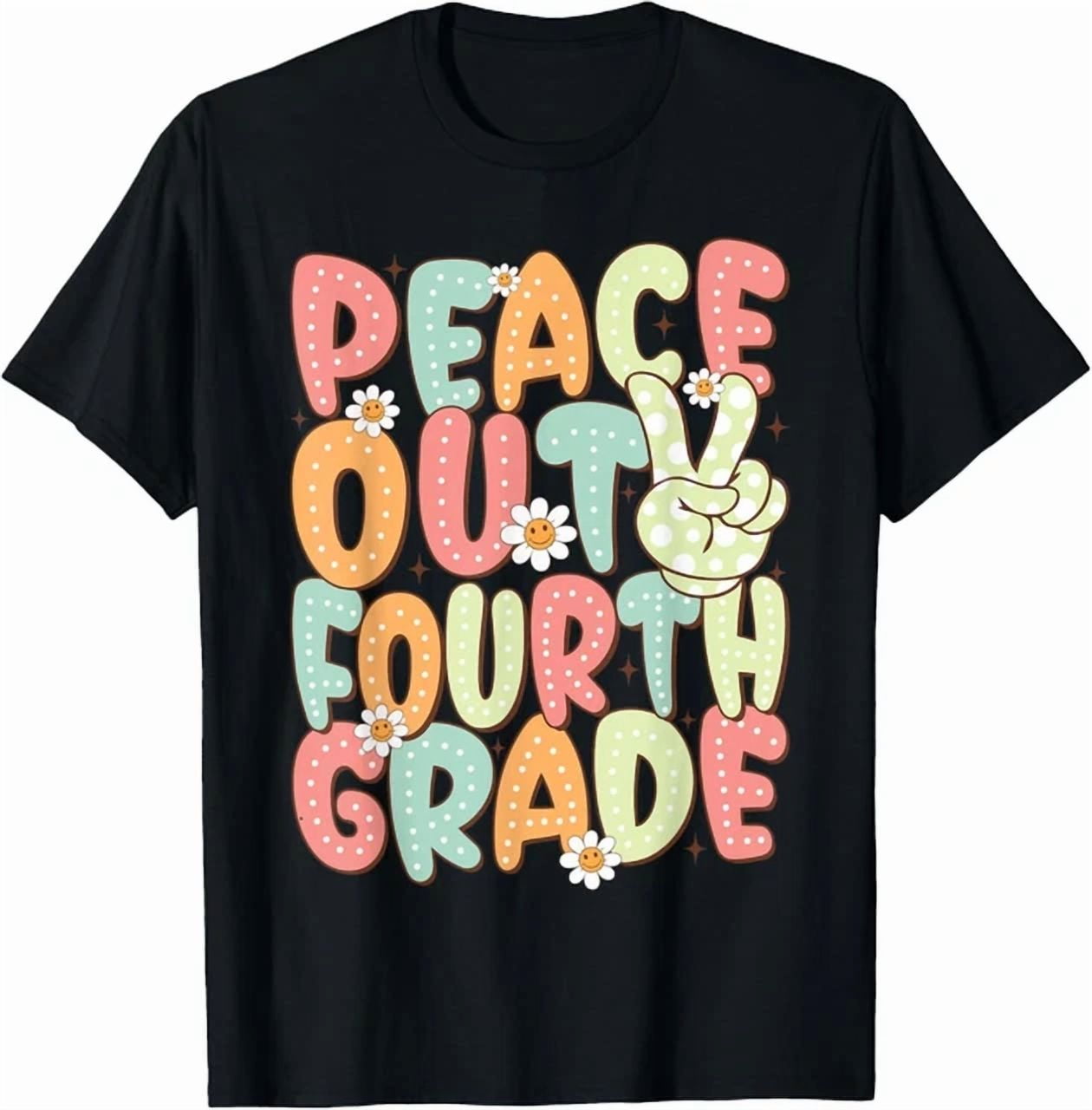 DOVU Peace Out Fourth Grade Shirt End Of School Year Gift Student T ...