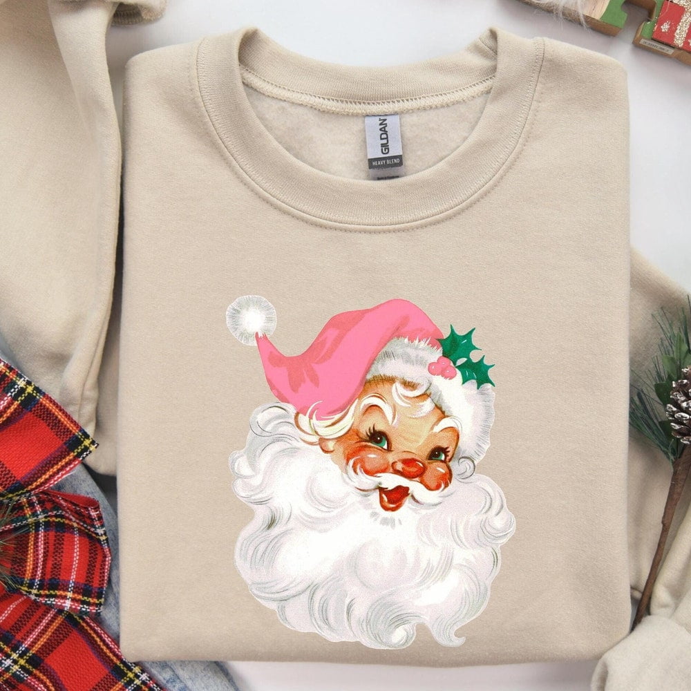 DOVU Pink San.Ta Retro Chri.Stm.As Sweatshirts Sweatshirts For Women ...