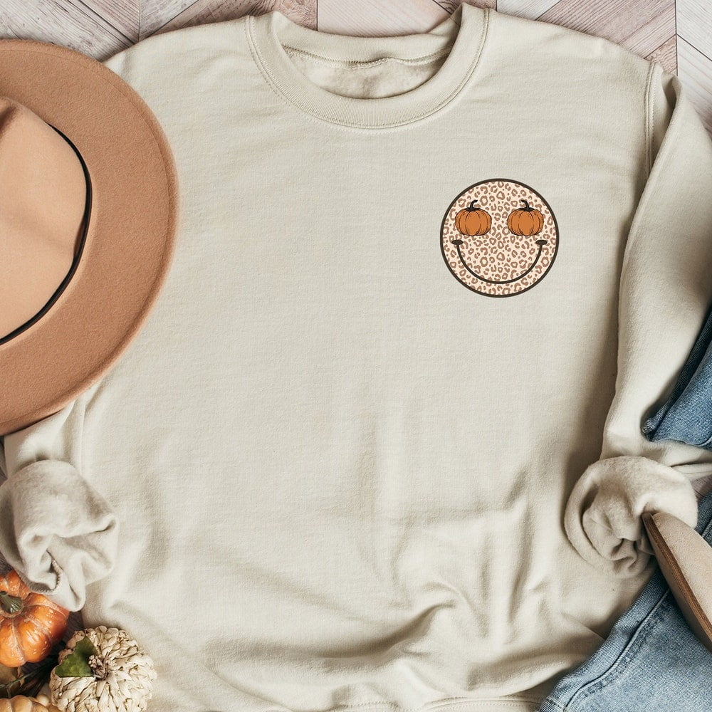 DOVU Pocket Size Happy Face Thanks.Giving Sweater, Leo.Pard Happy Face ...