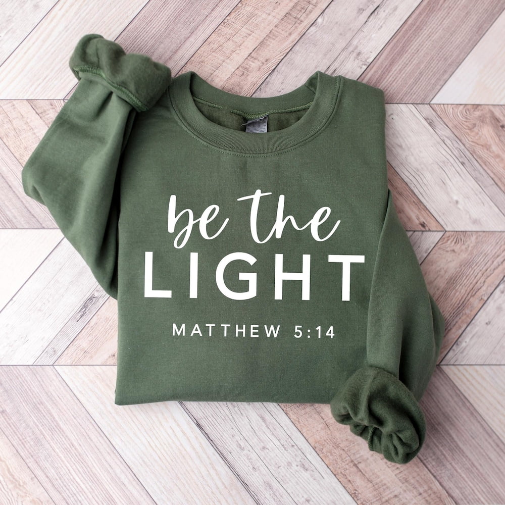 DOVU Popular Religious Women Sweatshirt, Be The Light Bible Verses ...