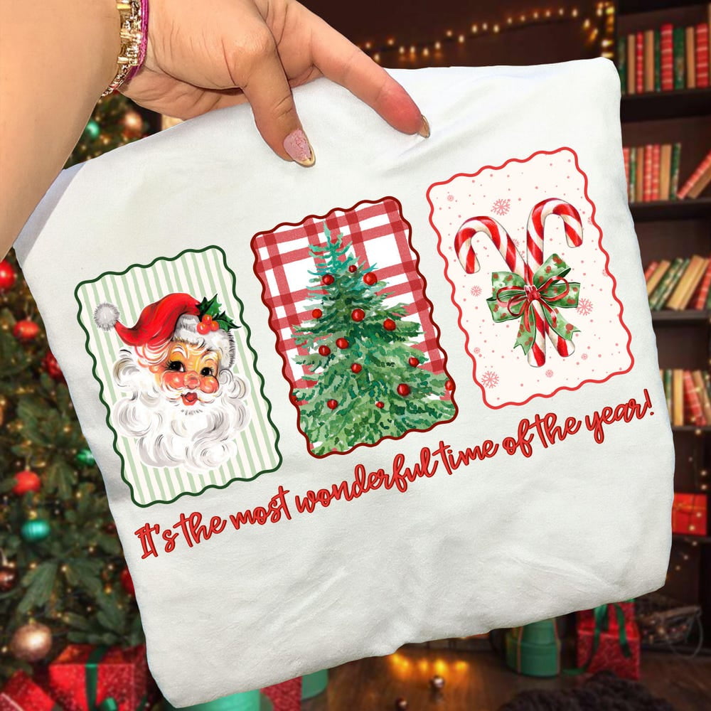 DOVU Preppy Chris.Tmas Shirt Retro It'S The Most Wonderful Time Of The ...