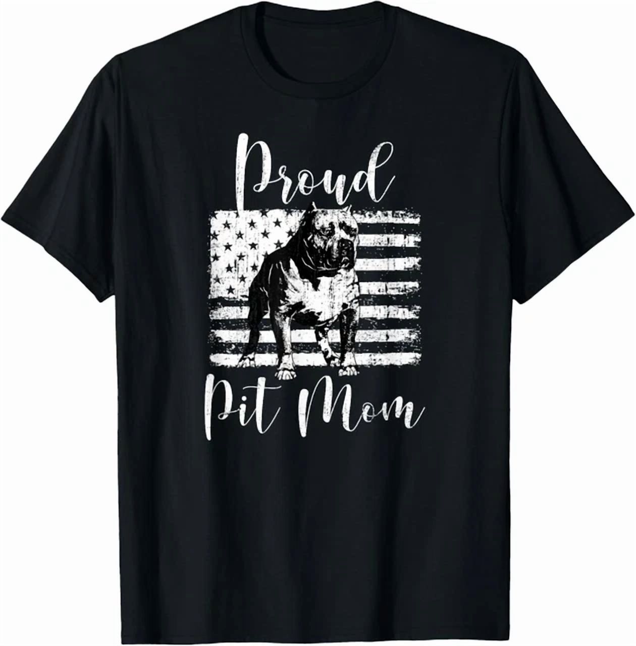 DOVU Proud Pit Mom Pit Bull Dog Lover Rescue Pit Pet Owner Pittie T ...