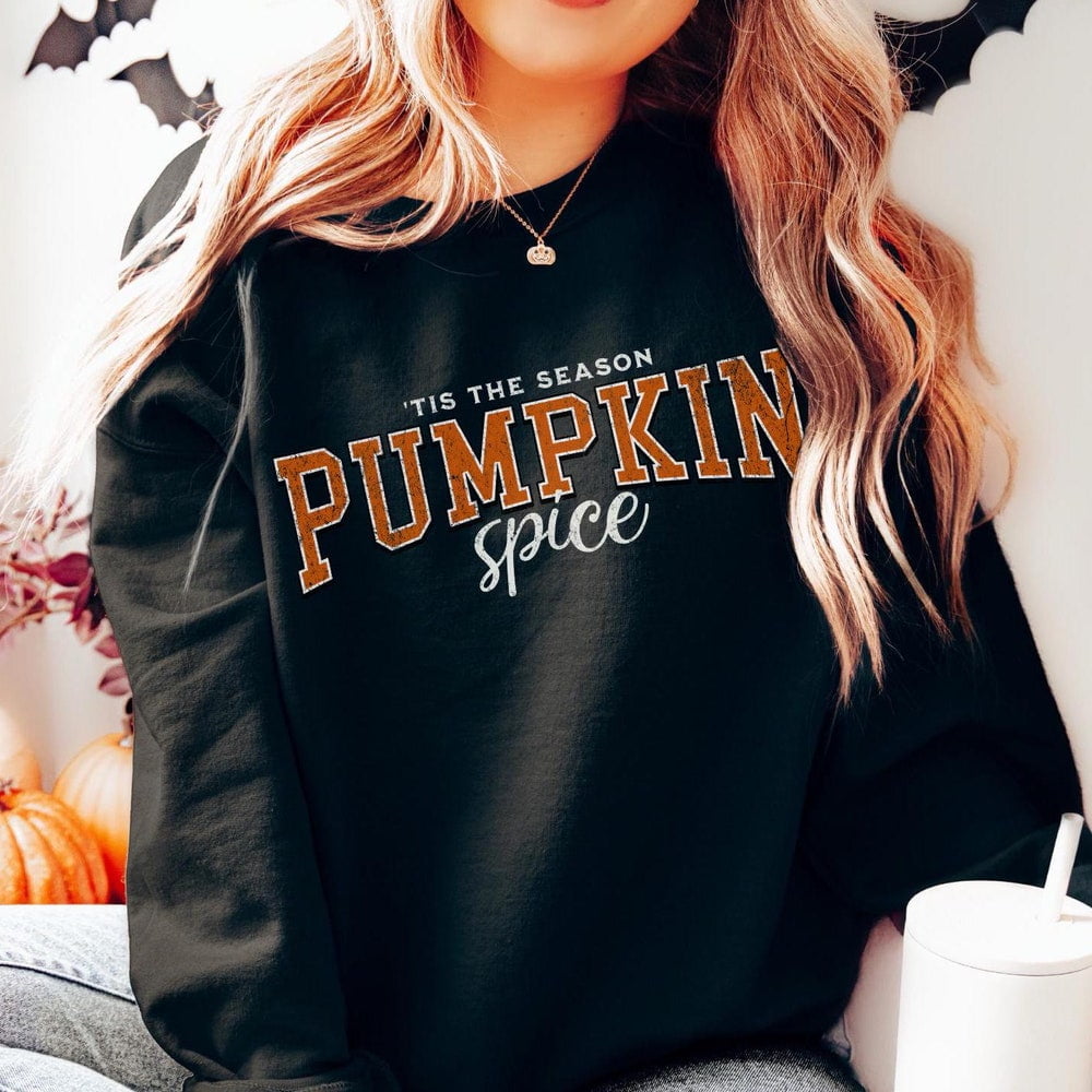 DOVU Pumpkin Spice Sweatshirt, Psl Women'S Cozy Fall Sweatshirt, Hal.Low.Een Crewneck, Pumpkin ...
